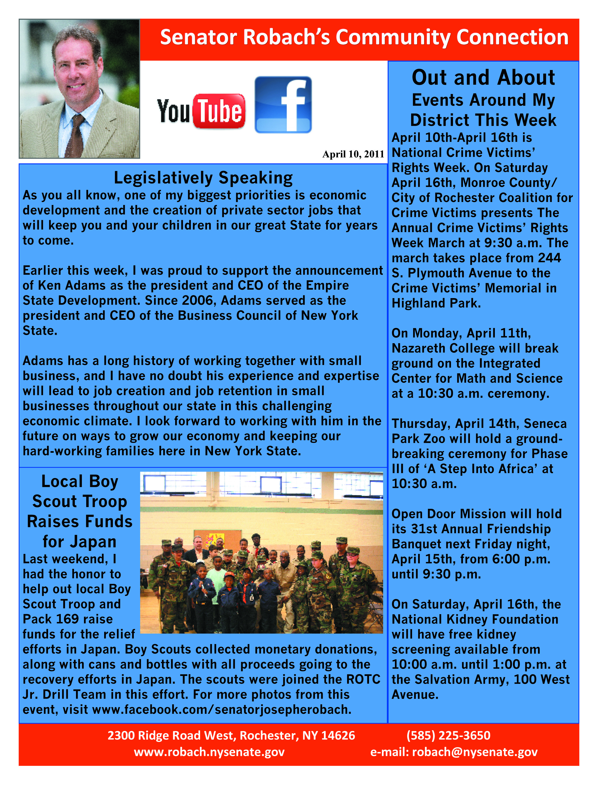 Senator Robach's Community Connection - 04/10/11 | NYSenate.gov