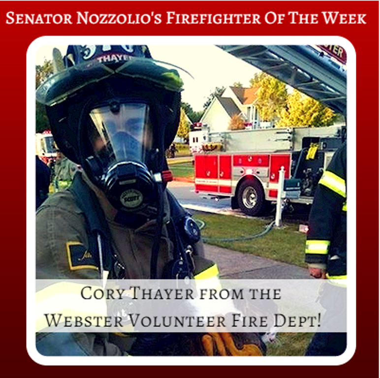 Senator Nozzolio Recognizes Cory Thayer as "Firefighter of the Week ...