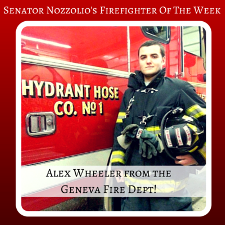 Senator Nozzolio Recognizes Alex Wheeler as "Firefighter of the Week ...