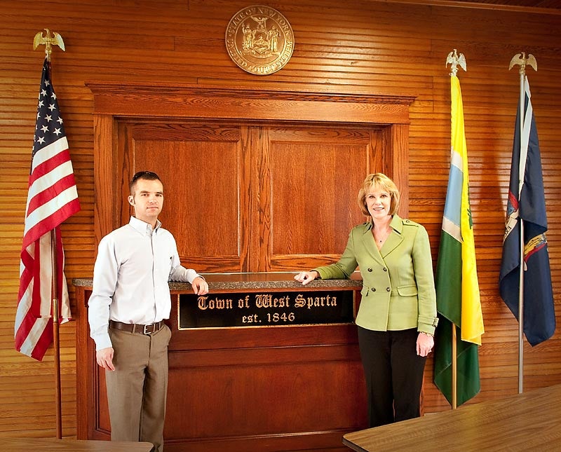 Gerad Levey, the Supervisor of the Town of West Sparta, shows off the ...