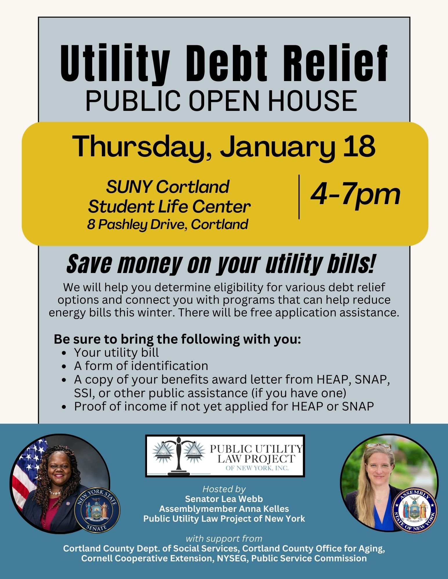 Utility Debt Relief Public Open House | NYSenate.gov