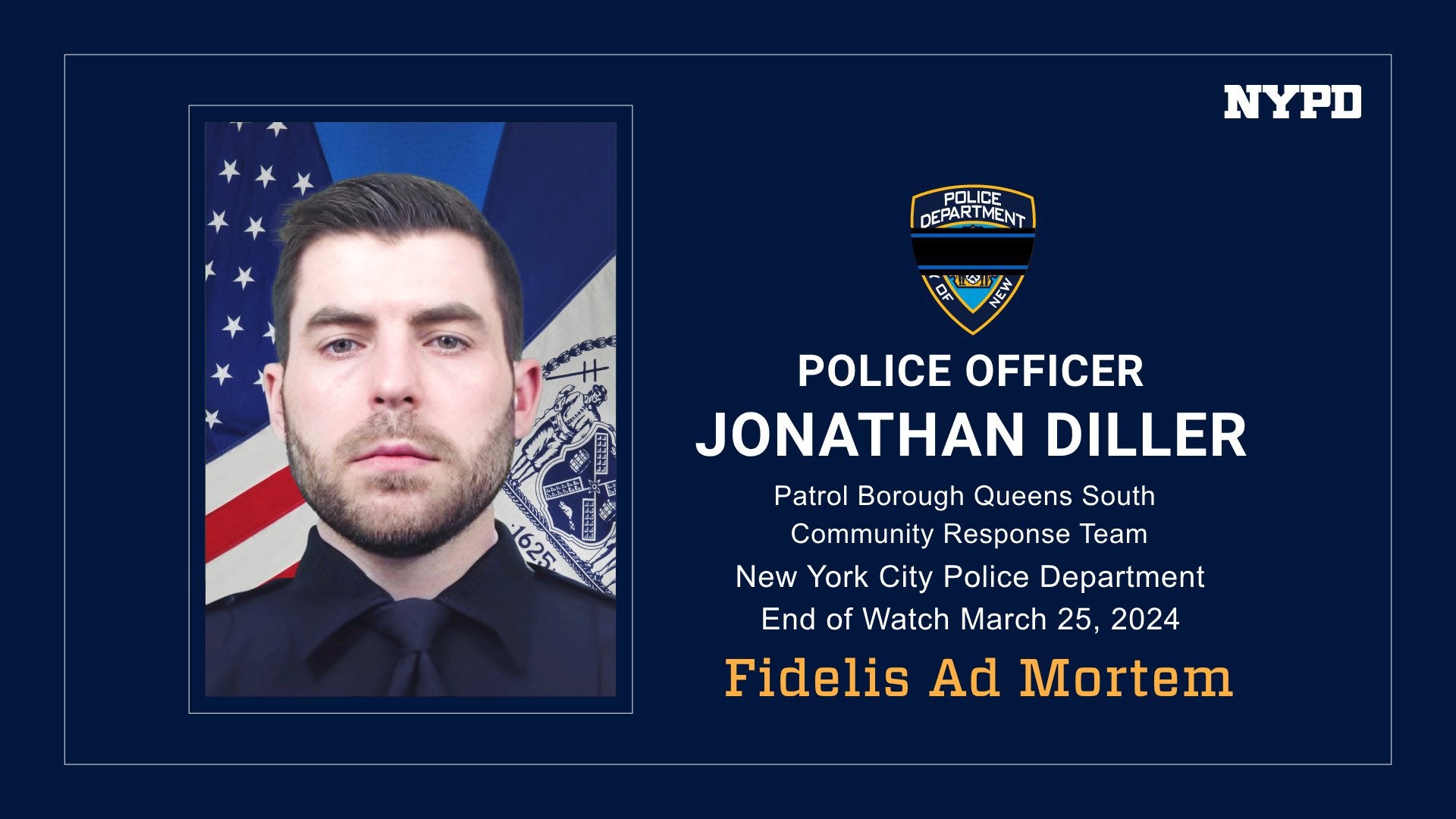 Senator James Sanders Jr. and entire District 10 Mourns the Loss of Officer Jonathan Diller ...