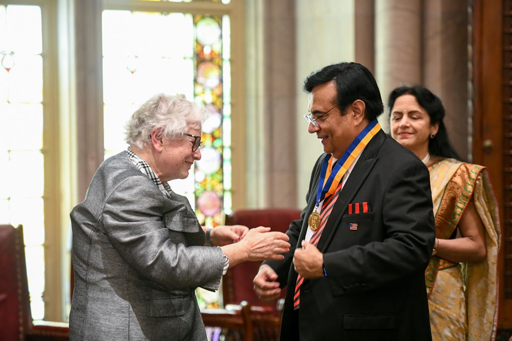 Senator Toby Ann Stavisky Honors Dr. Hari Krishna Shukla with Liberty Medal | NYSenate.gov
