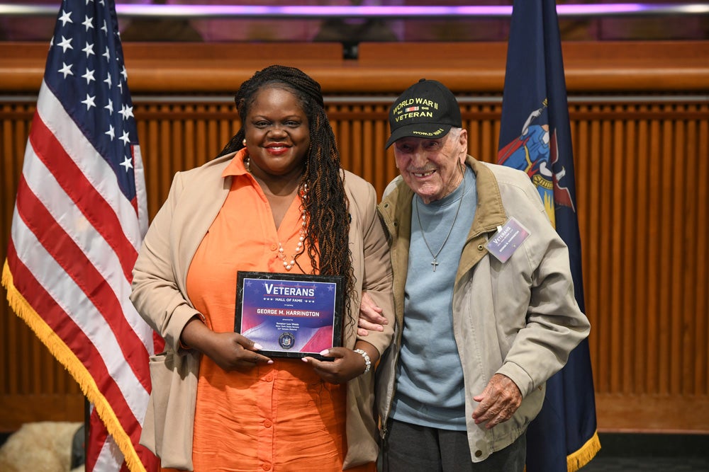 Senator Lea Webb Inducts George Harrington into the New York State ...