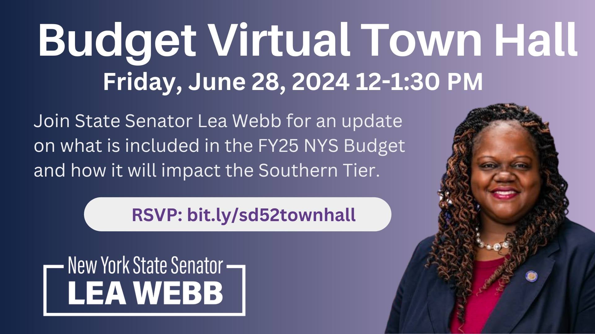 Budget Virtual Town Hall with Senator Lea Webb | NYSenate.gov