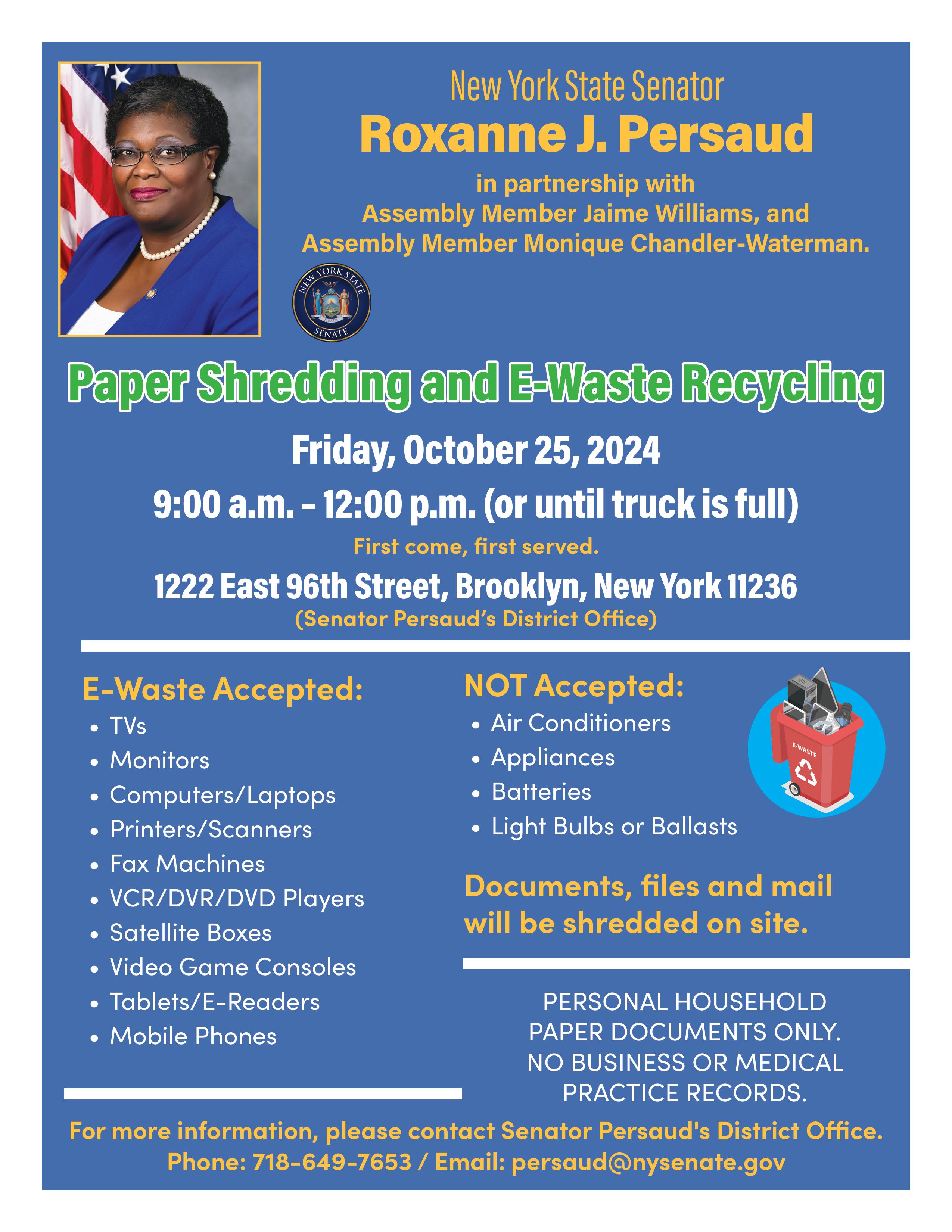 SD-19 Paper Shredding & E-waste Recycling Event on Friday, Oct. 25th at ...