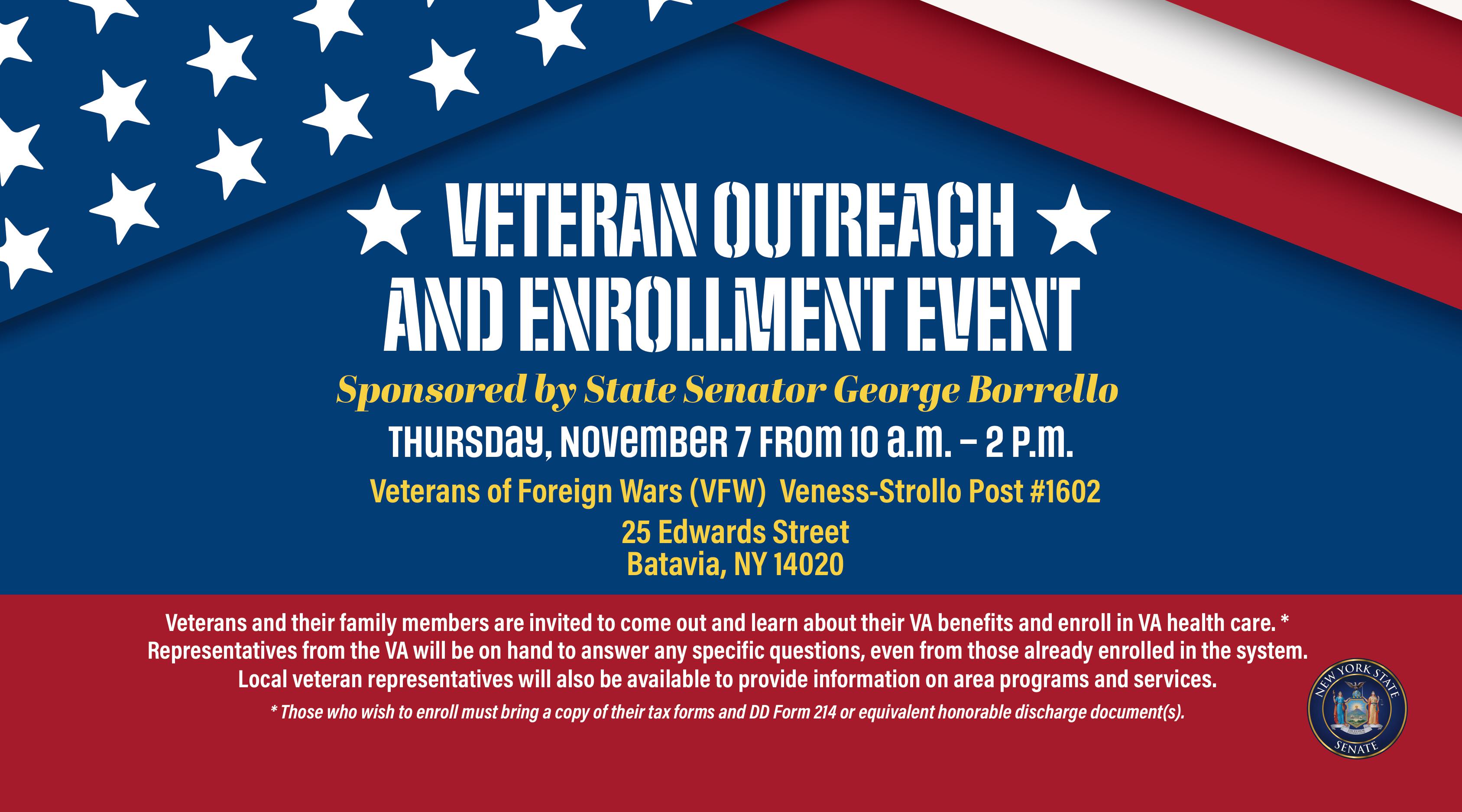 Senator George Borrello Hosts Veteran Outreach and Enrollment Event in ...