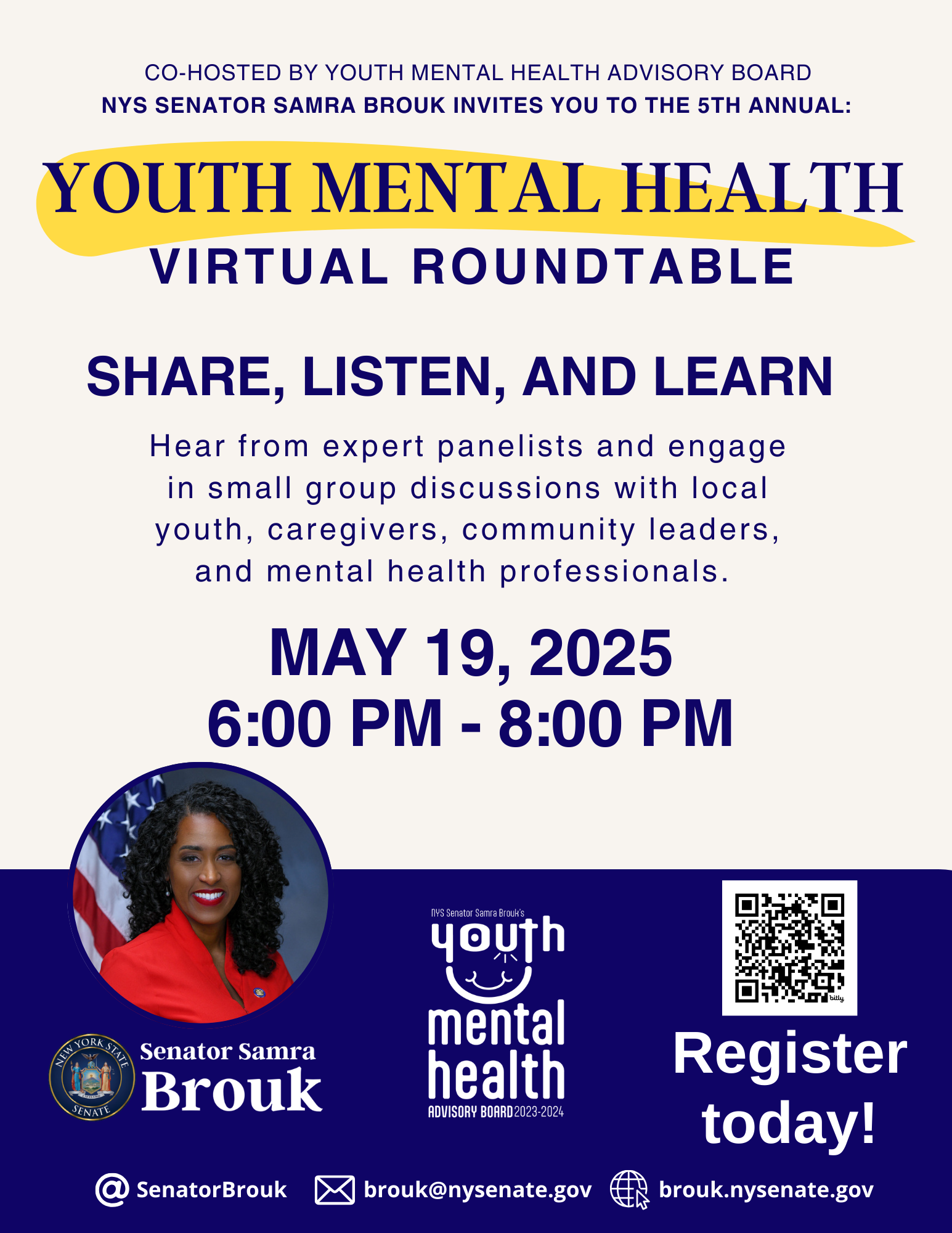 Join us for Senator Samra Brouk's 5th Annual Virtual Youth Mental ...