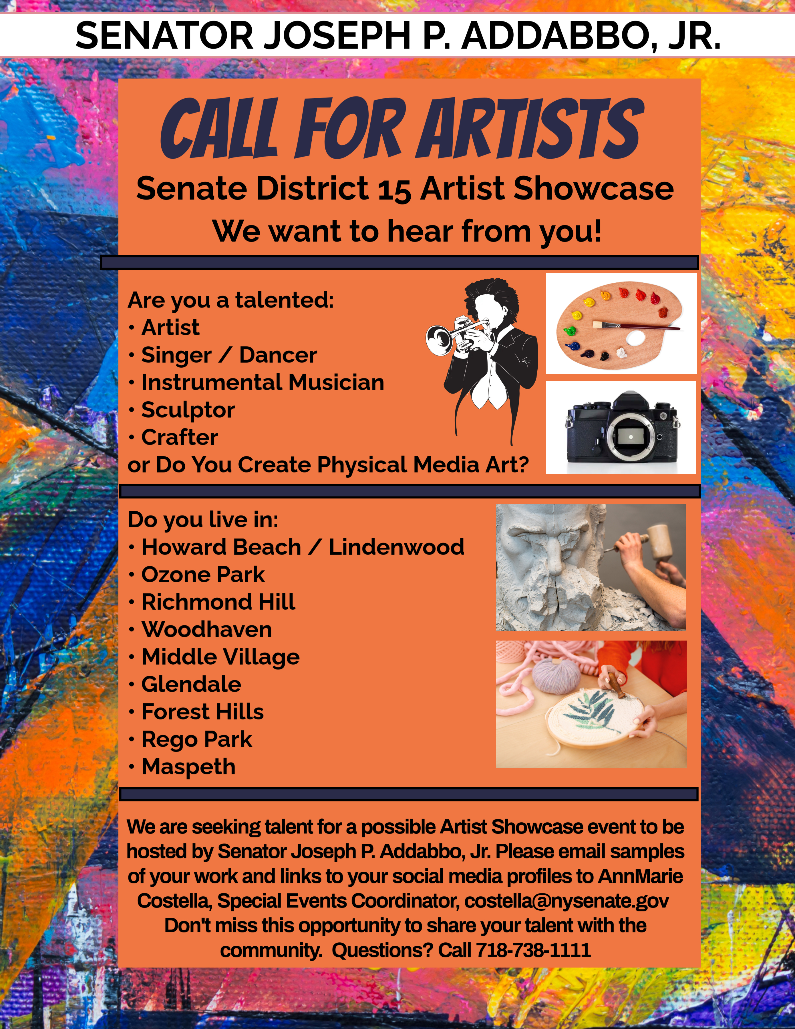 Calling All Artists; Addabbo to Host Artist Showcase Displaying the ...
