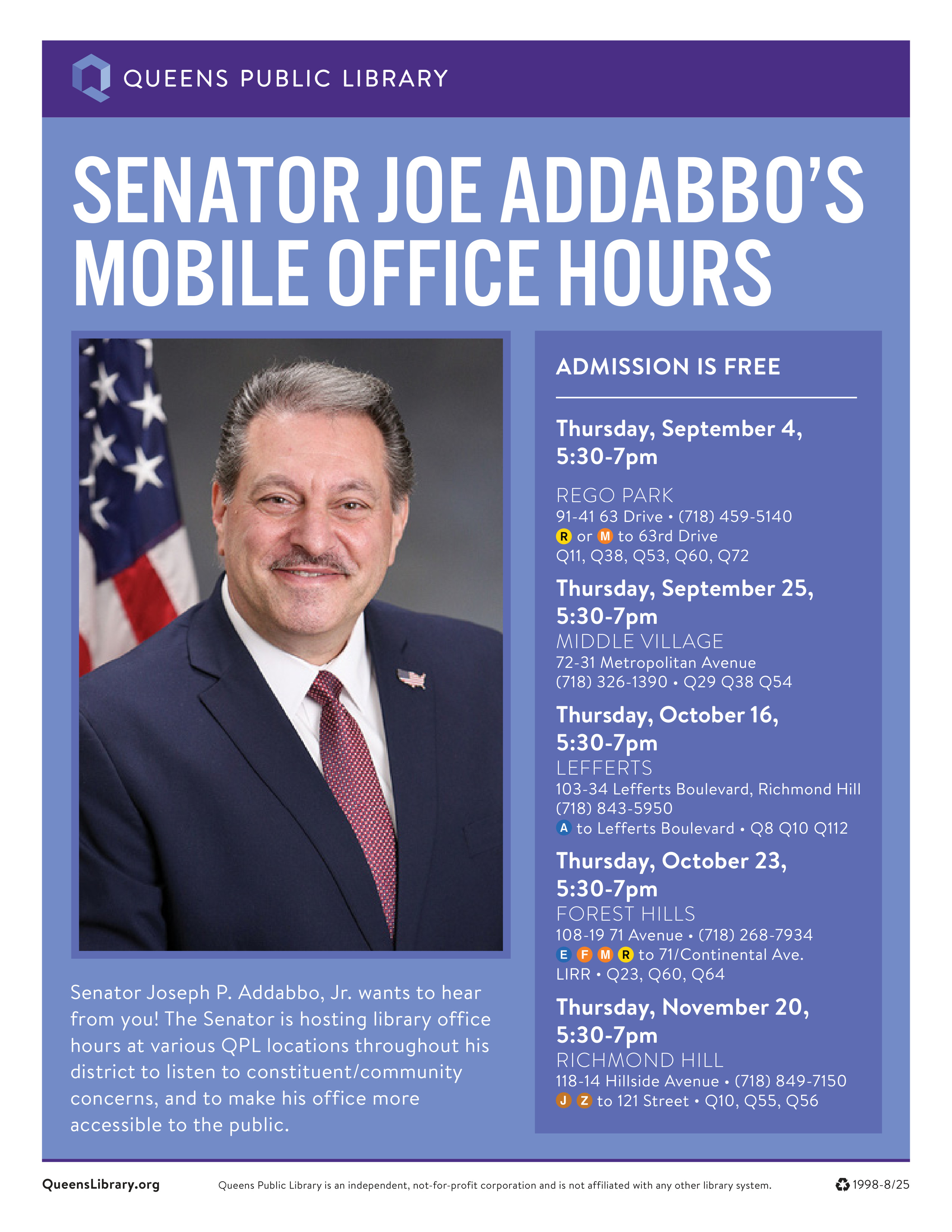 Senator Addabbo Brings His Mobile Office to a Queens Library Near You ...