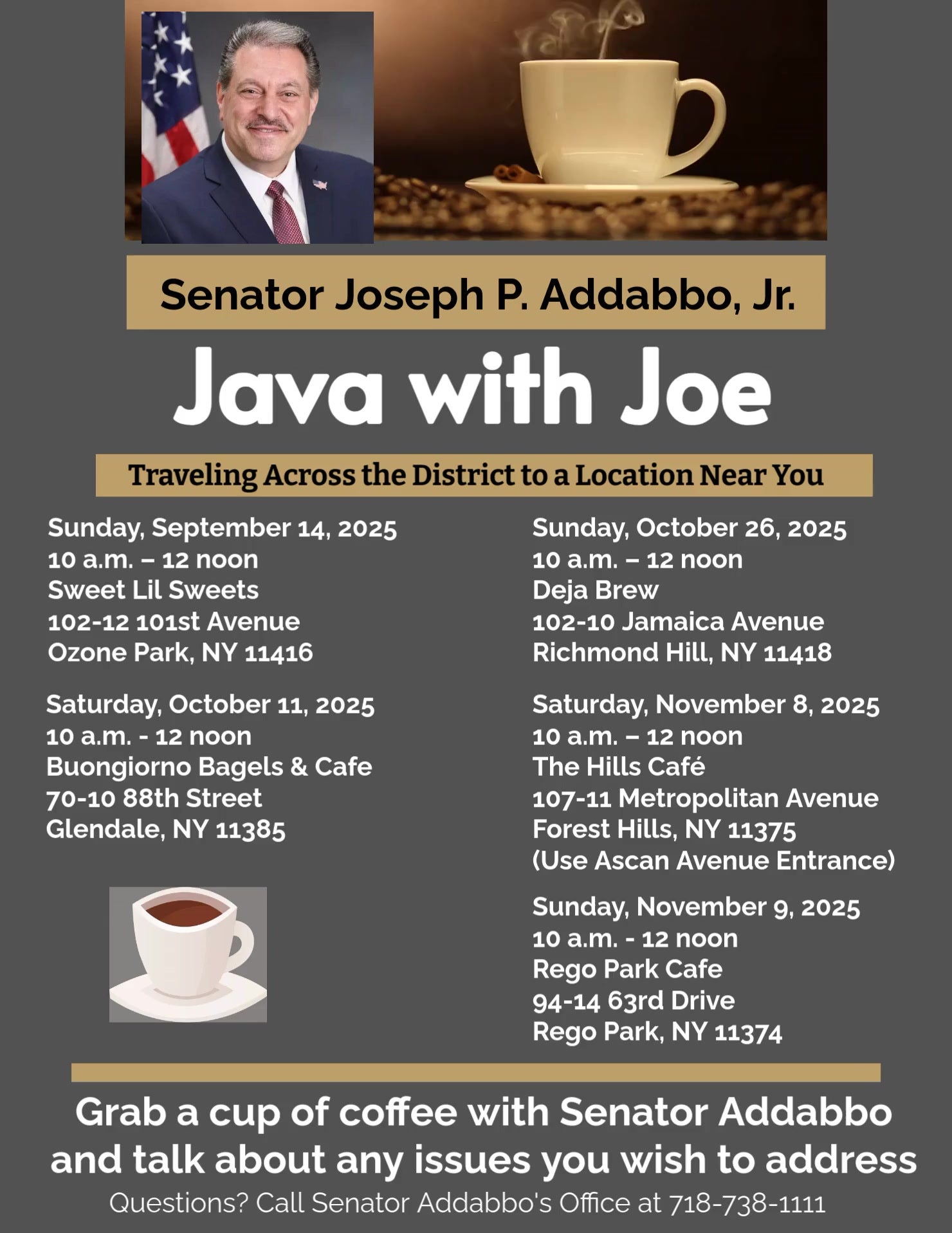 Addabbo Kicks Off a New Series of 'Java With Joe' Events Starting at ...