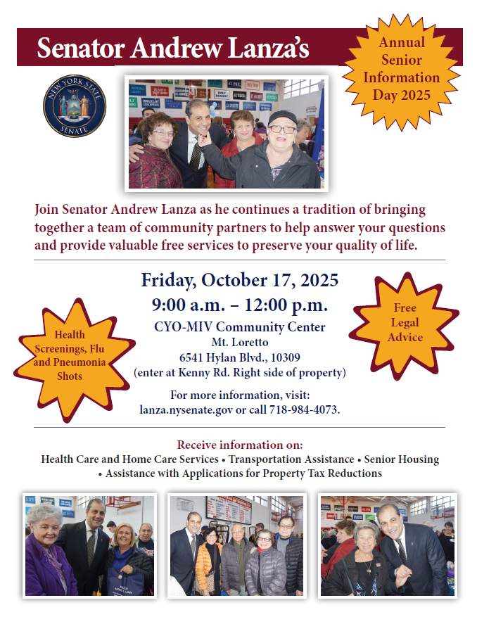 Vendor Registration for Senator Lanza's Annual Senior Information Day ...