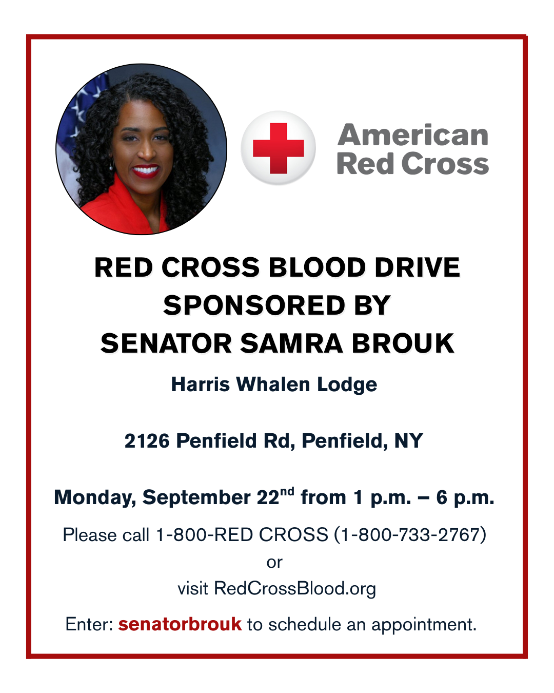 Join Senator Samra Brouk and the Red Cross for a Blood Drive next ...