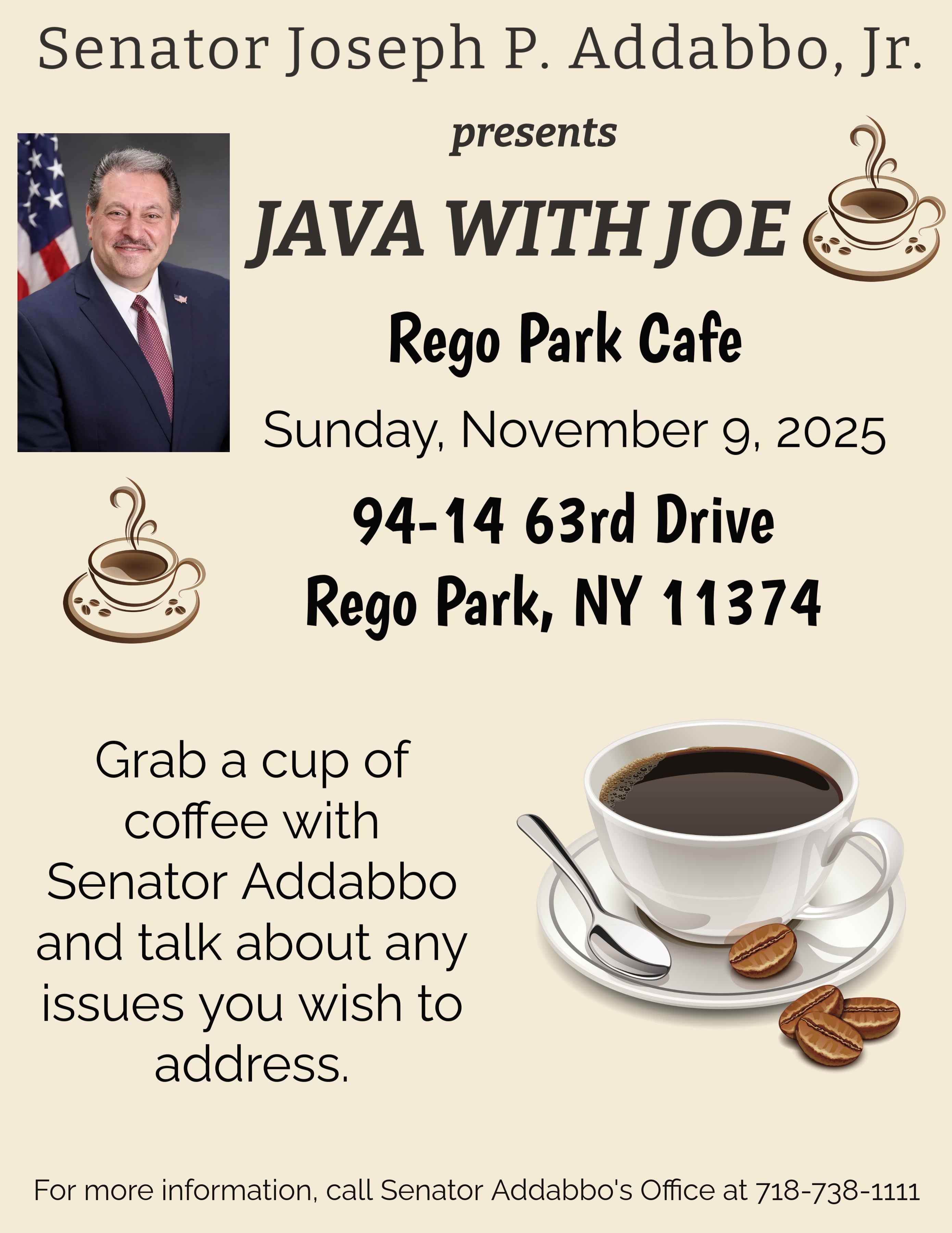 Java with Joe in Rego Park | NYSenate.gov