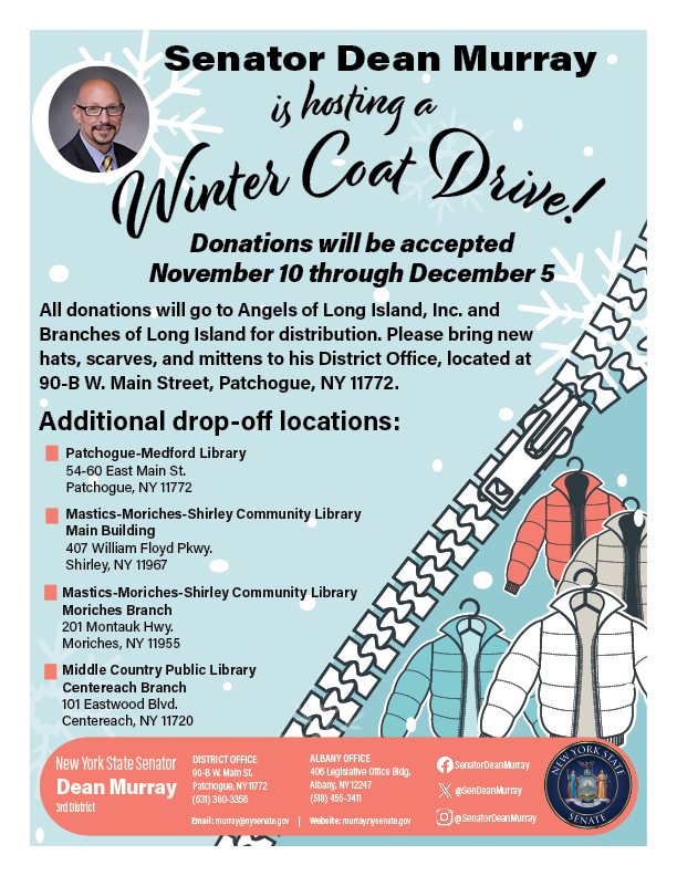 NYS Senator Dean Murray's Annual Winter Coat Drive | NYSenate.gov