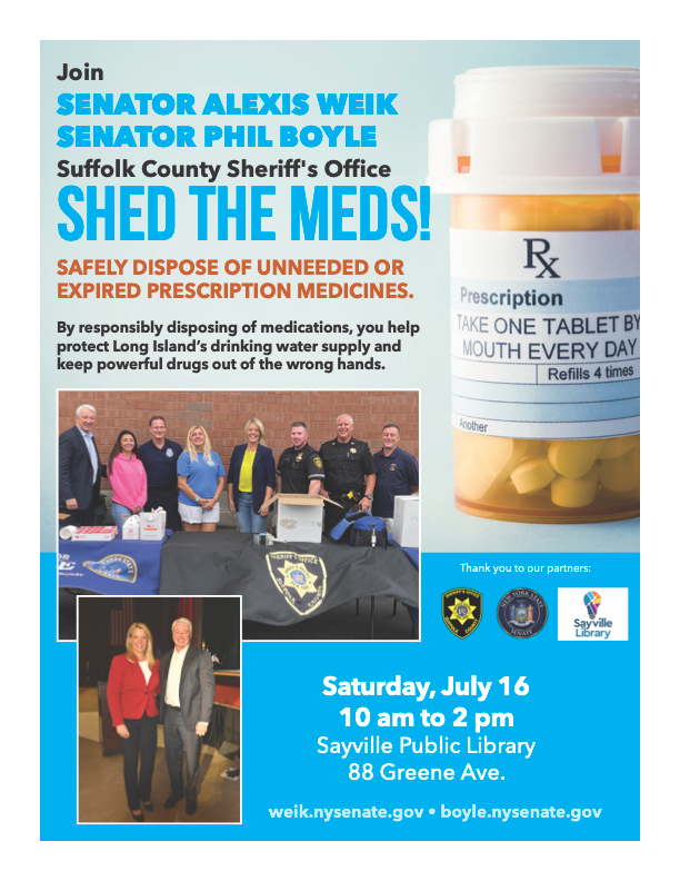 Senator Phil Boyle and Senator Alexis Weik's Shed the Meds | NYSenate.gov