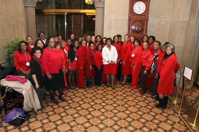 Senator Ruth Hassell-Thompson welcomes members of the Delta Sigma Theta ...