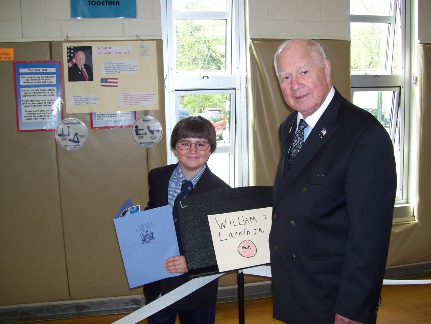 Senator Larkin is joined by Devin Egan from Leptondale Elementary ...