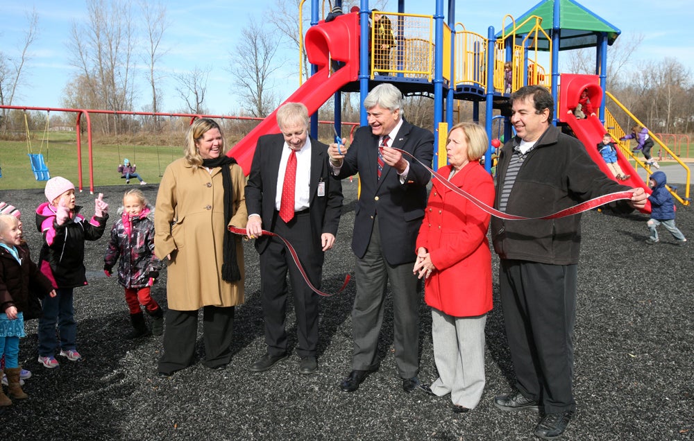 Senator Nozzolio helps dedicate the new playground at the Canandaigua ...
