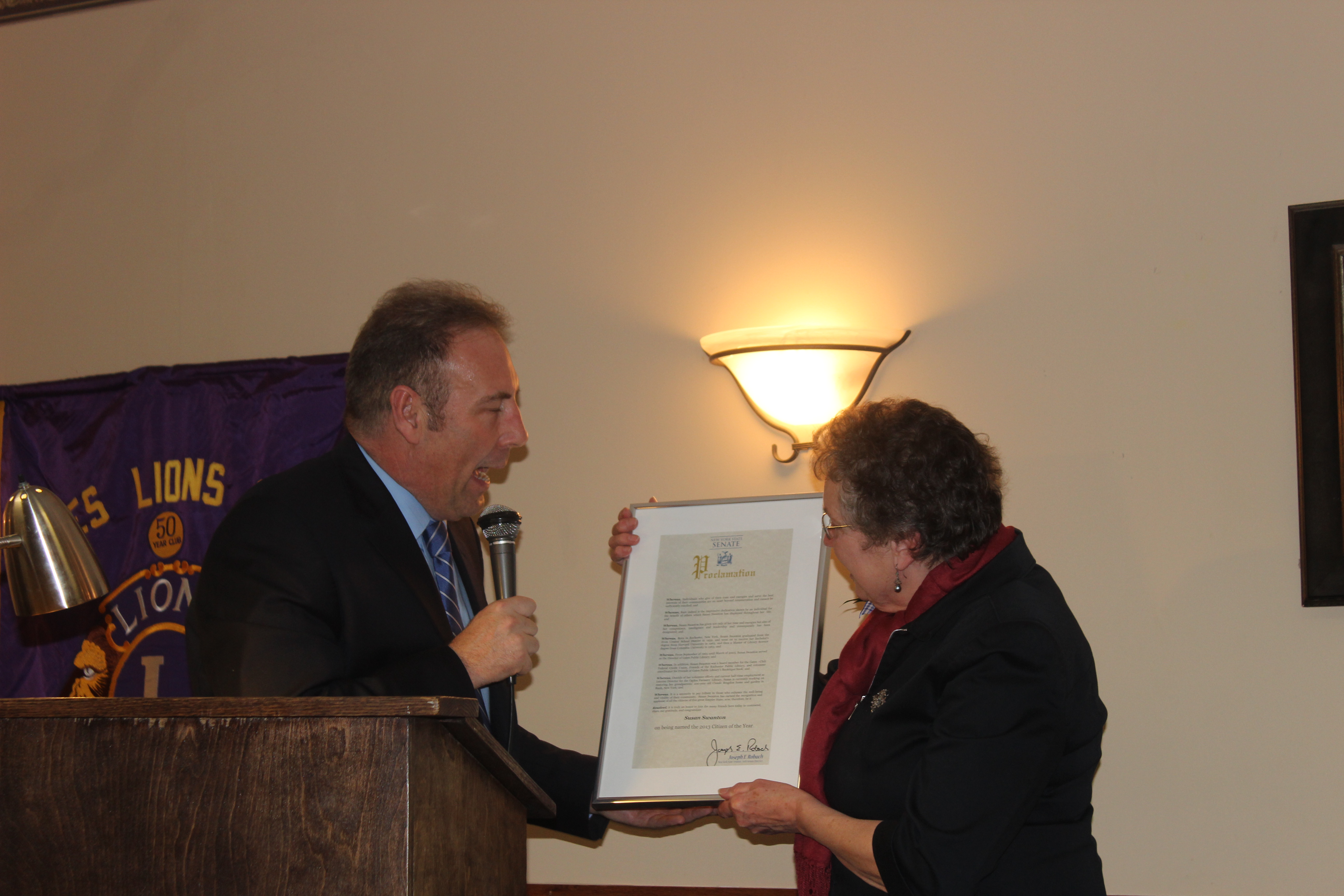 Susan Swanton Named Gates Lions Club Citizen of the Year | NYSenate.gov