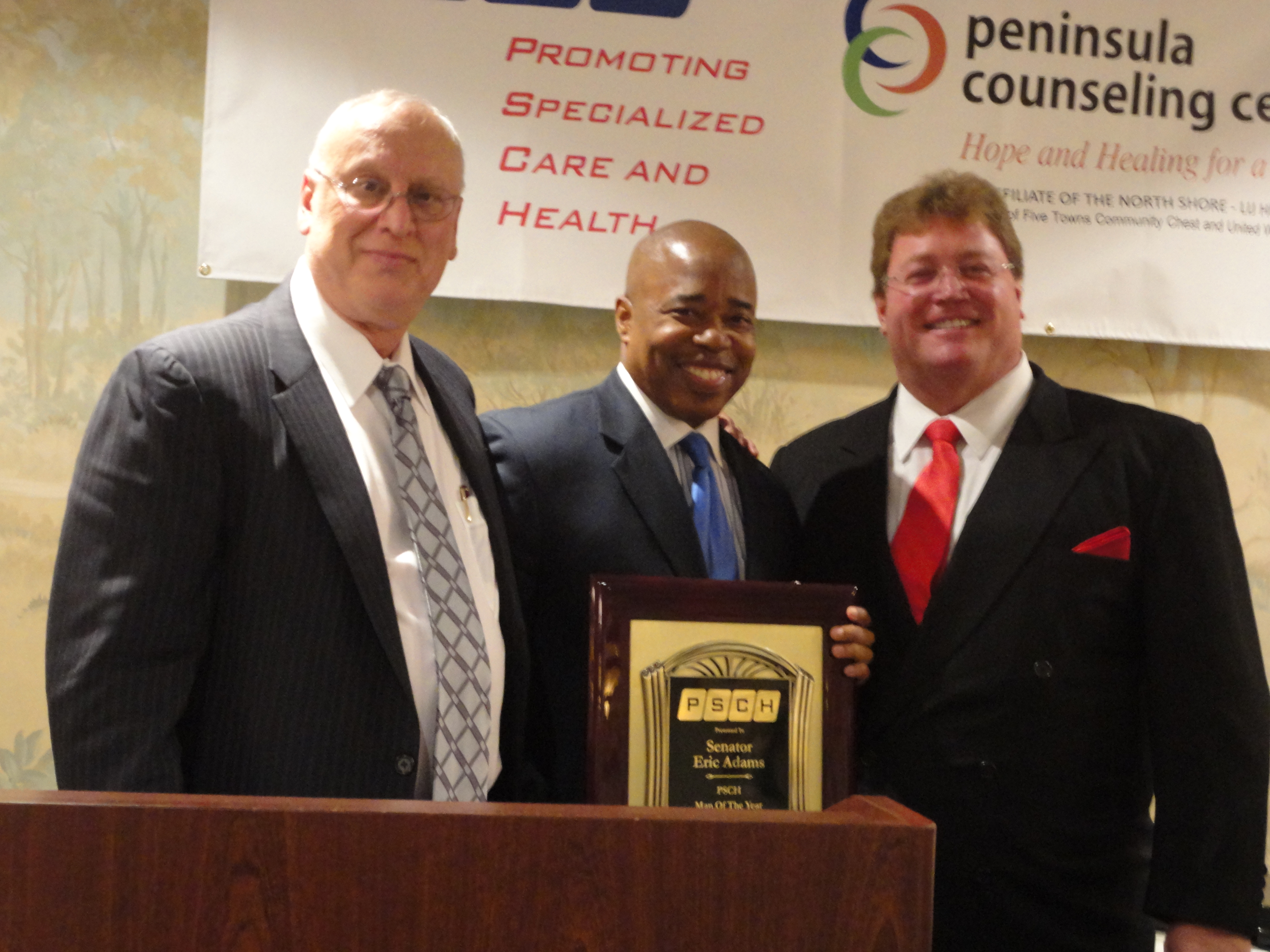 Senator Eric Adams the "Man of the Year" Award at the PSCH 4th Annual ...