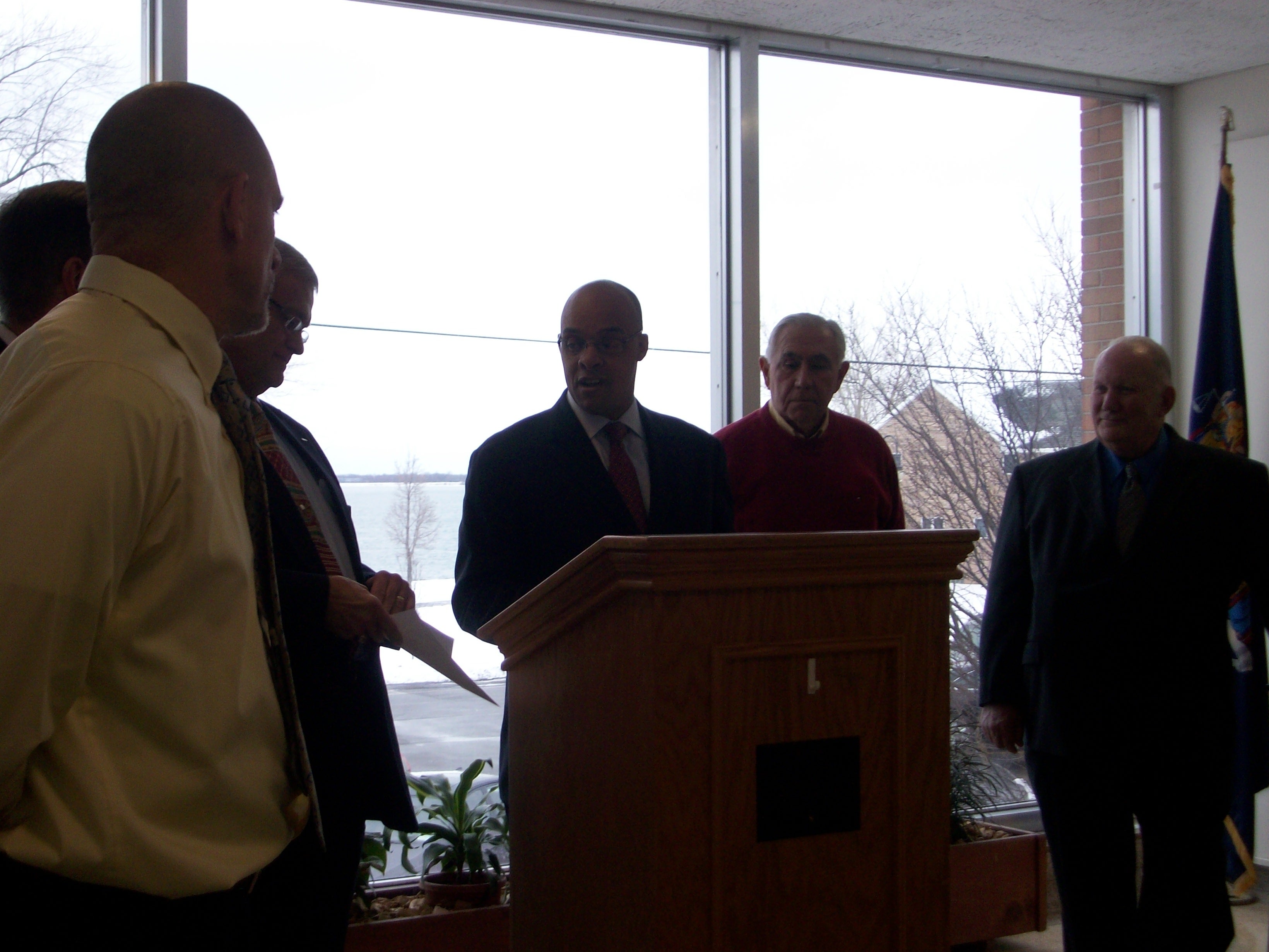 Senator Thompson, Mayor Pilozzi and the City of Tonawanda Council at a ...