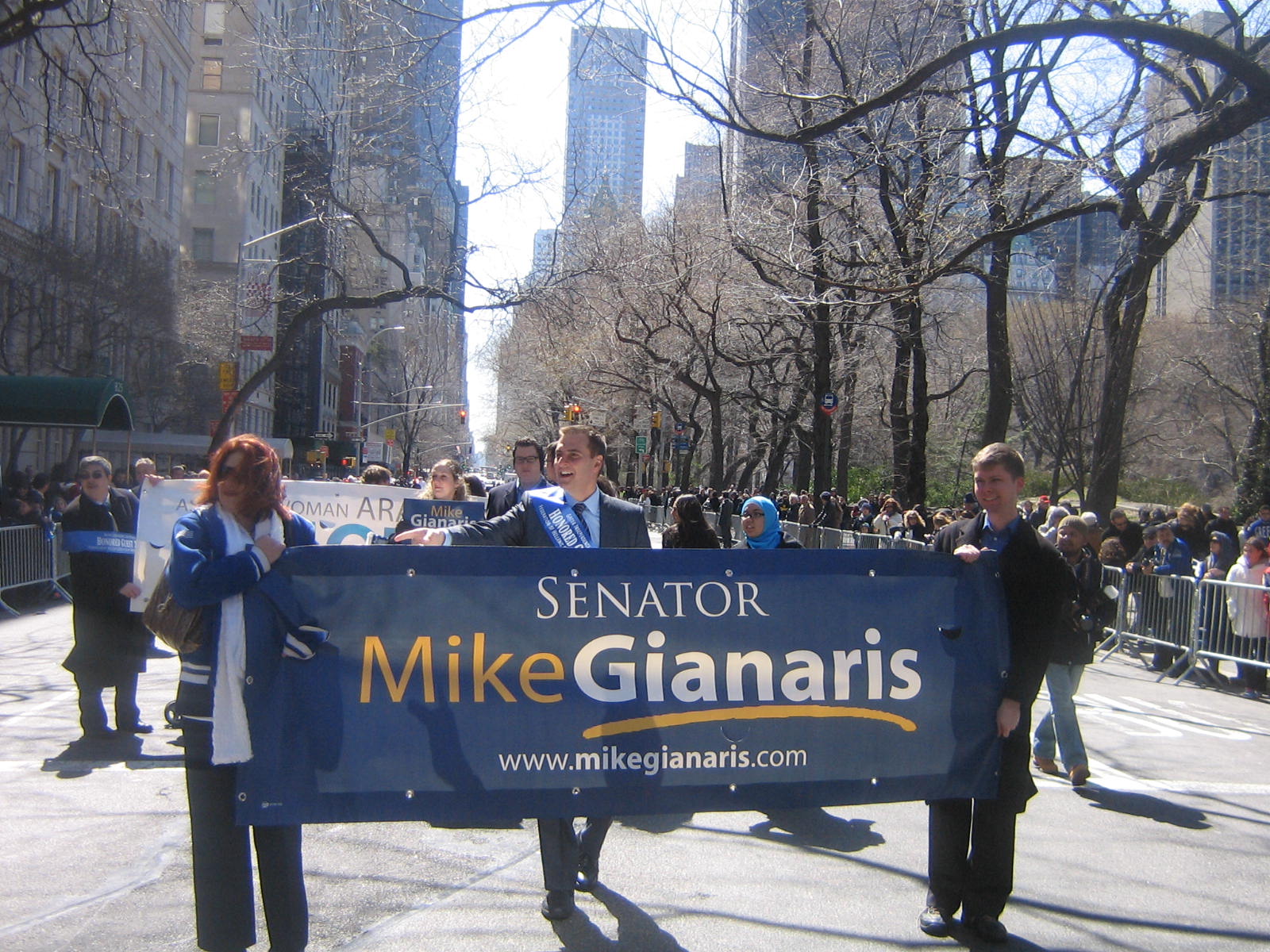 Senator Gianaris marches in the 2011 Greek Independence Day Parade ...