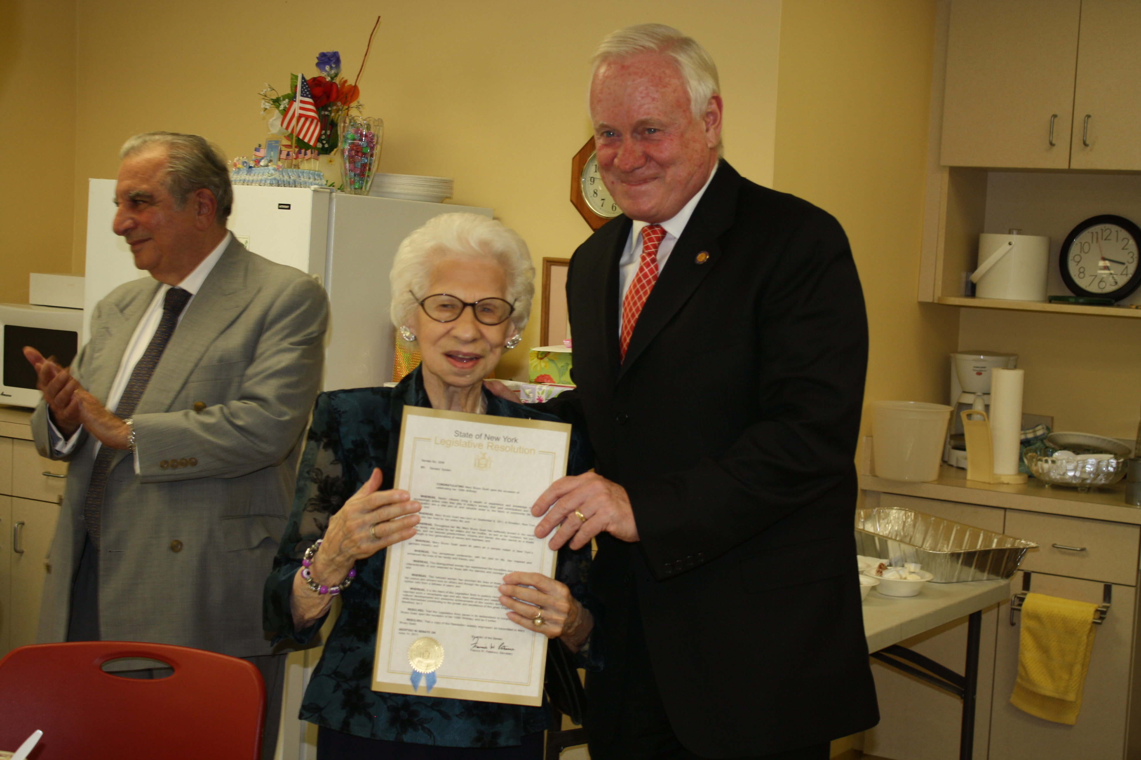 Senator Golden Celebrates Mary Bruno Gueli's 100th Birthday with a NYS ...