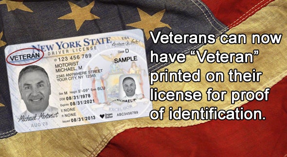Veteran Distinction on NYS Drivers Licenses Now Available | NYSenate.gov
