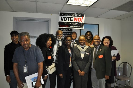 Senator Montgomery welcomes President Wayne Spence of the New York ...