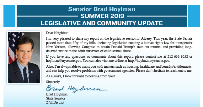 Hoylman Summer Newsletter 2019 | NYSenate.gov