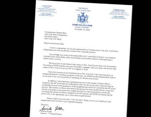 Senator Felder sends letter to incoming NYPD Commissioner Dermot Shea ...