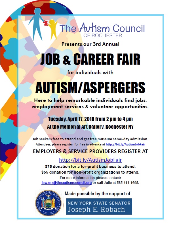 3rd Annual Autism Council of Rochester Job & Career Fair | NYSenate.gov