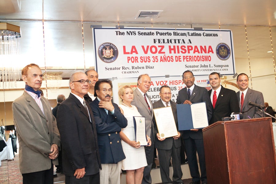 Senator Díaz presents a Senate Proclamation congratulating La Voz ...