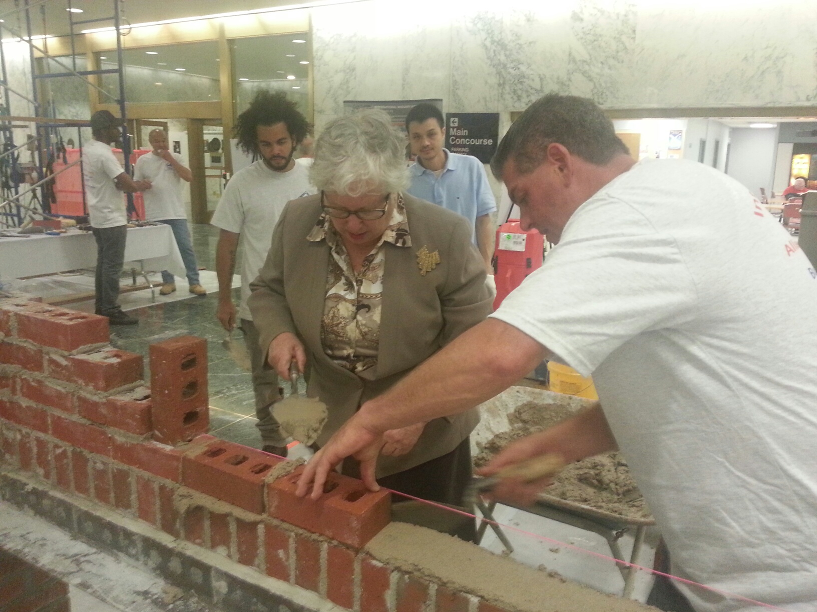 Senator Stavisky Learns How to Lay Bricks from Bricklayers Local 1 ...