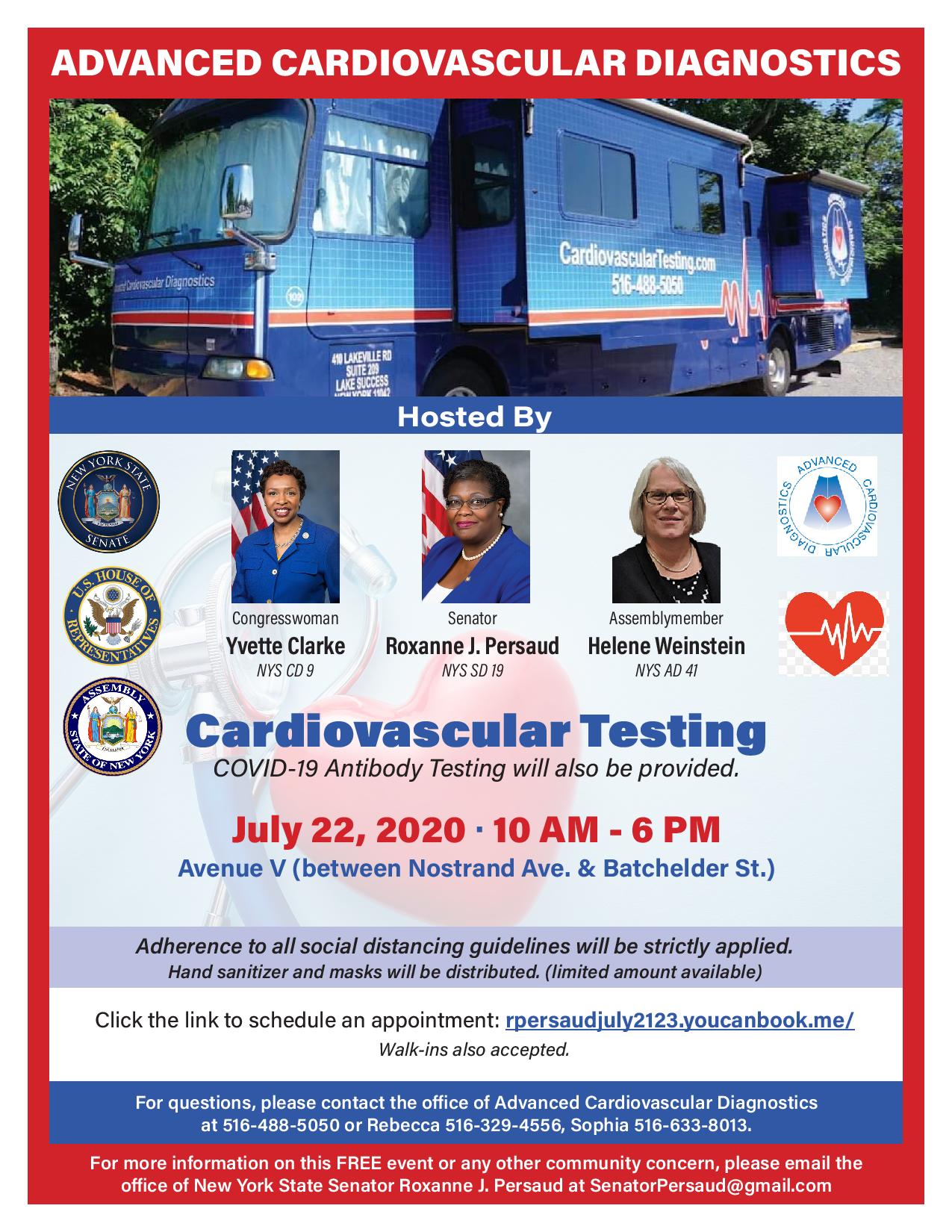Cardiovascular Testing & COVID-19 Antibody Testing | NYSenate.gov