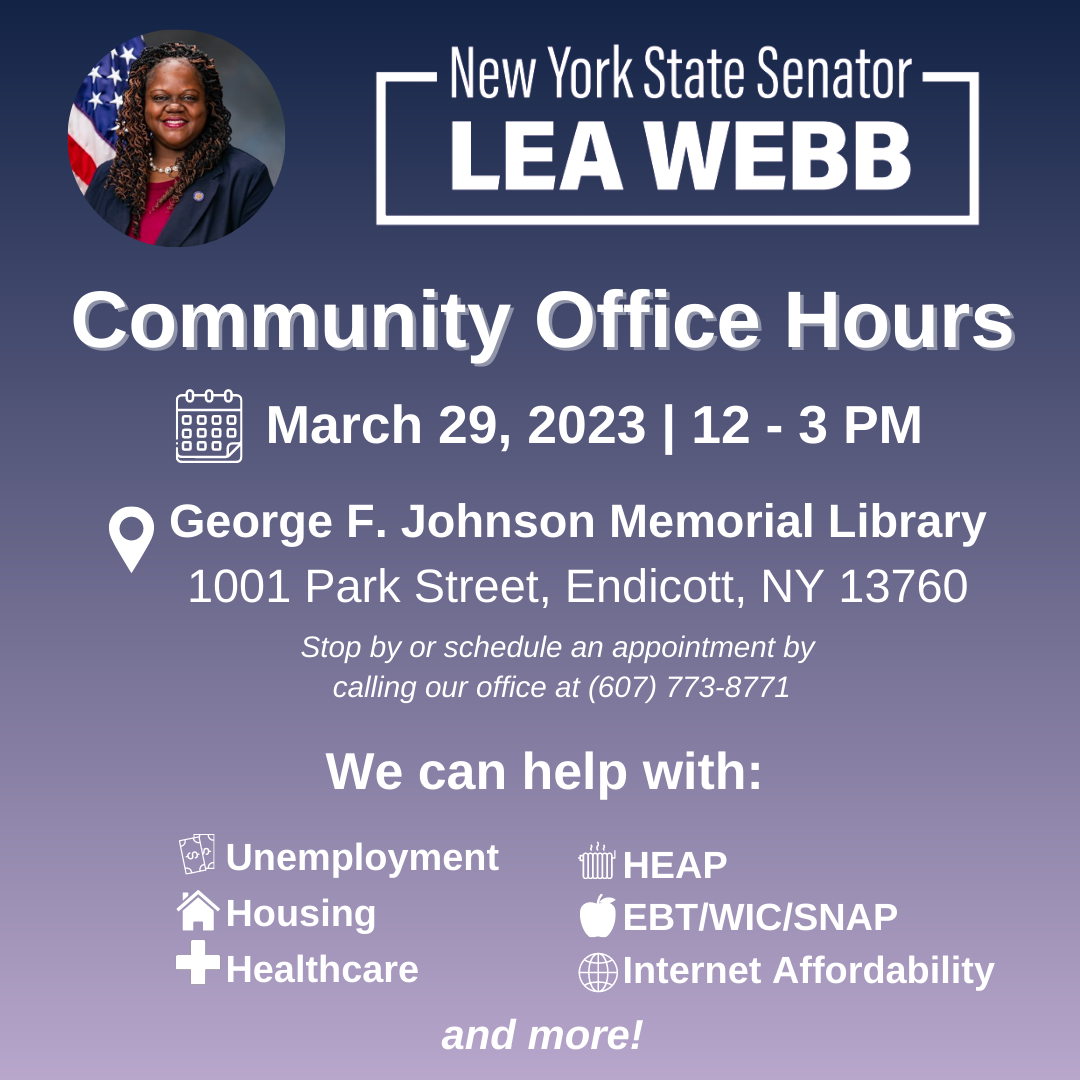 LEA WEBB'S COMMUNIUTY OFFICE HOURS | NYSenate.gov