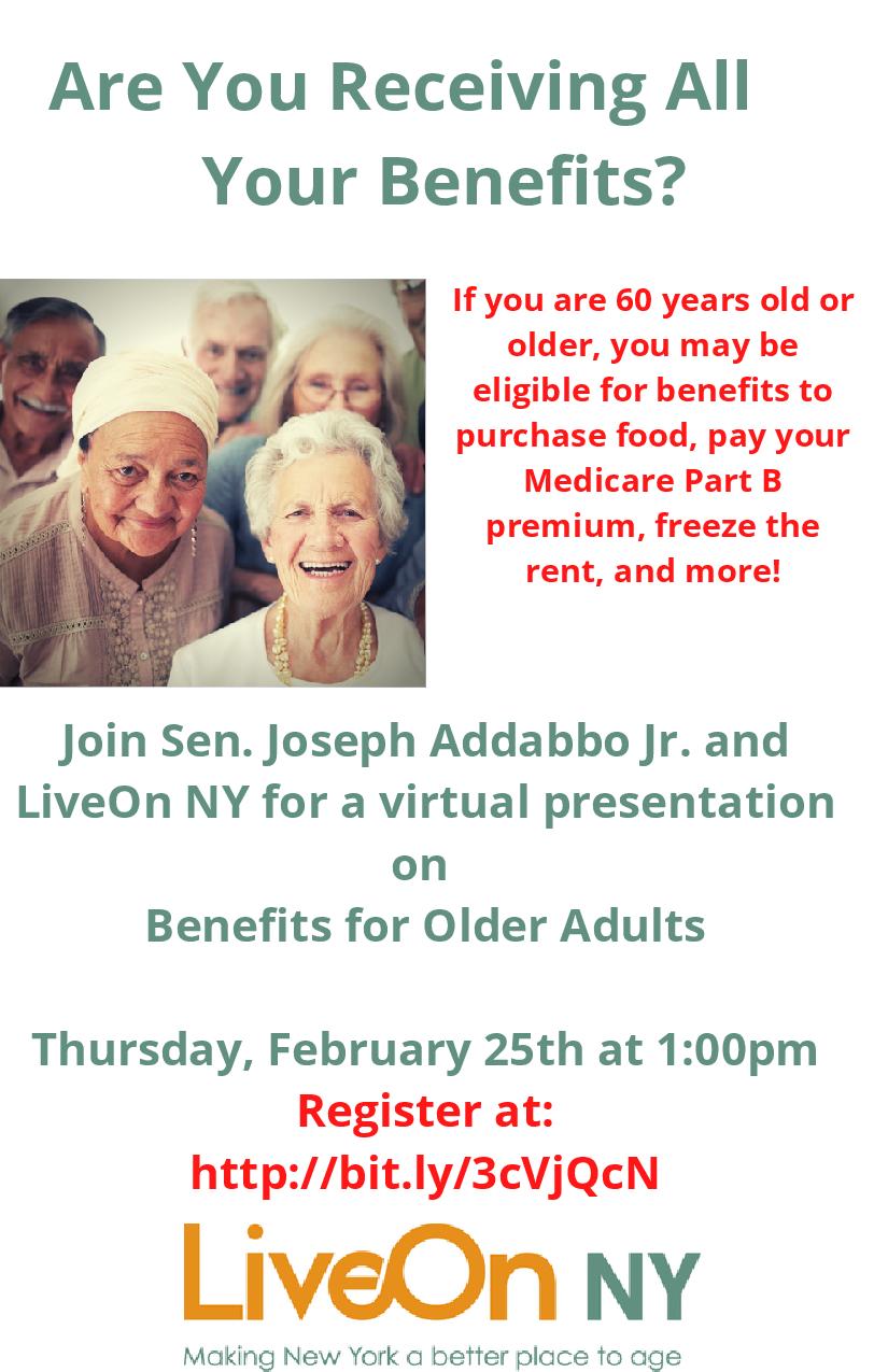 Addabbo bringing senior benefits informational webinar from LiveOn NY ...
