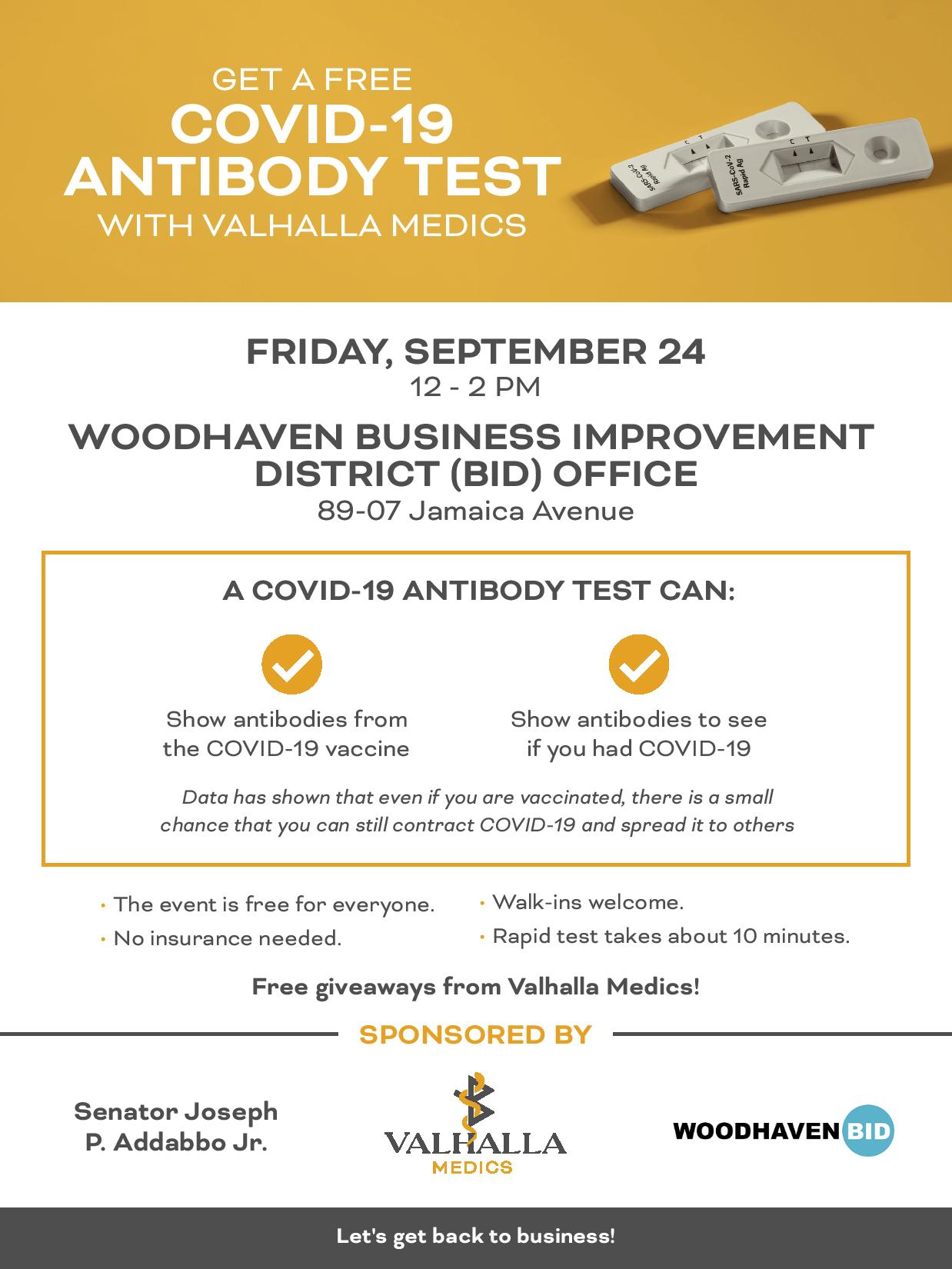 Addabbo to bring free COVID antibody testing event to Jamaica Avenue ...