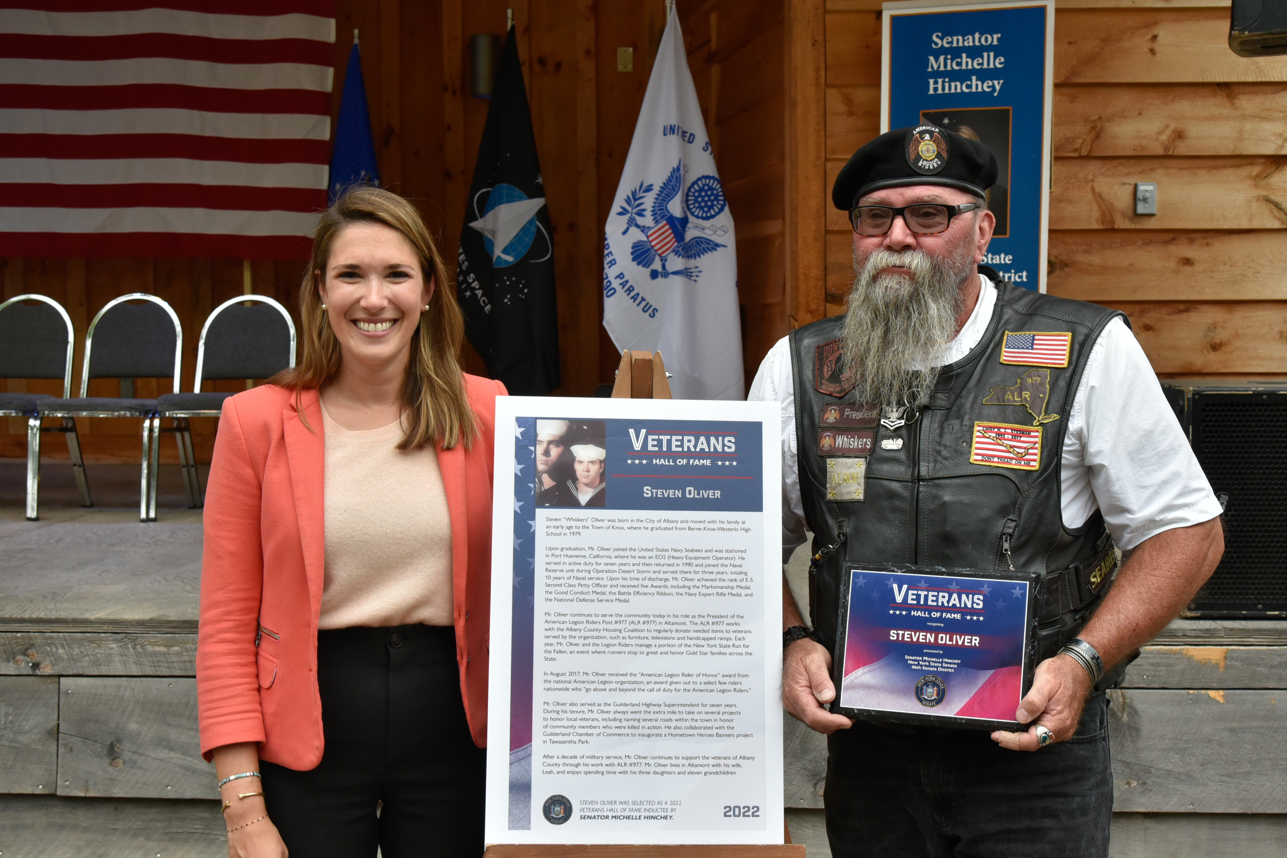 Senator Michelle Hinchey Inducts Altamont Navy Veteran Steven Oliver ...