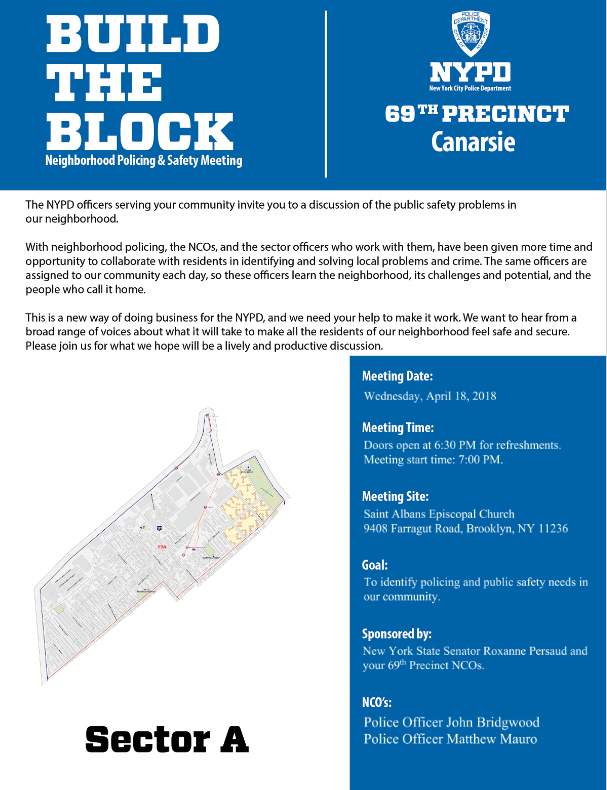 69 Precinct Sector A: Canarsie Build the Block Meeting | NYSenate.gov